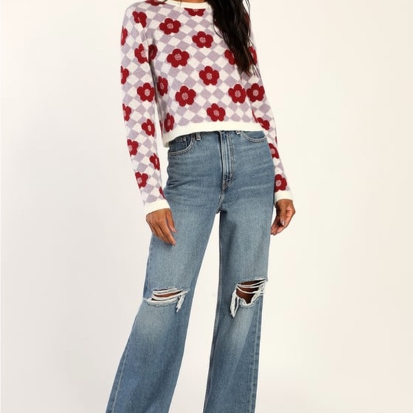 Lulus | Sweaters | Flower Power Knit Sweater | Poshmark
